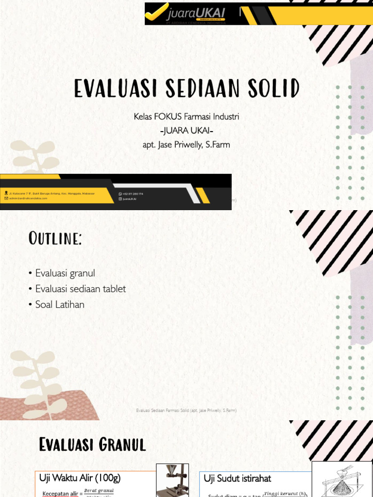 Evaluasi Sediaan Solid | PDF