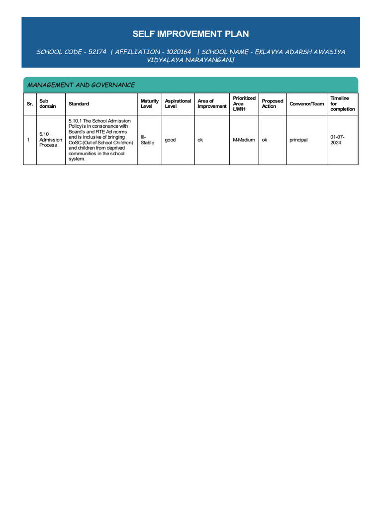 Self Improvement Plan | PDF