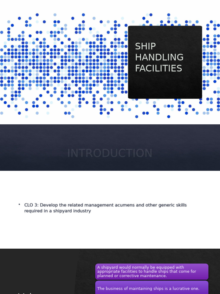 Ship Handling Facilities | PDF | Ships | Shipping