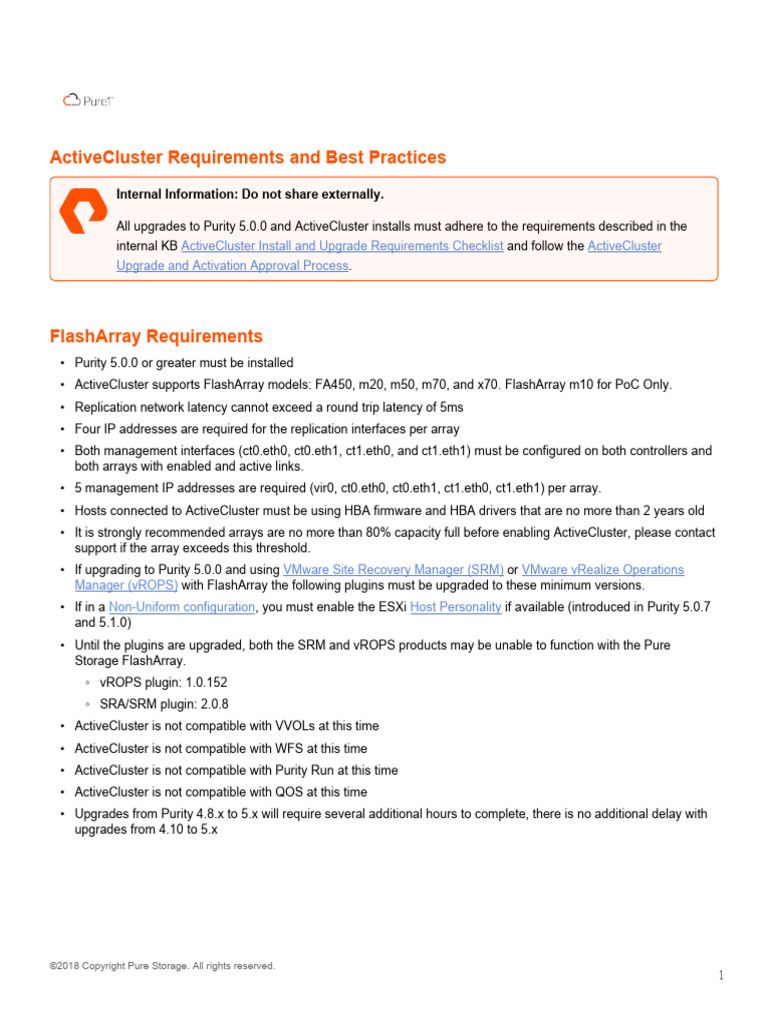 ActiveCluster Requirements and Best Practices | PDF | Computer Network | Replication (Computing)