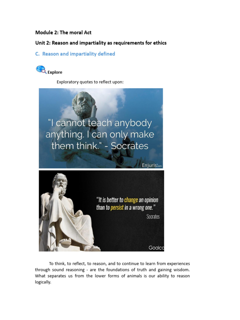 Ethics Module 2C | PDF | Reason | Immanuel Kant