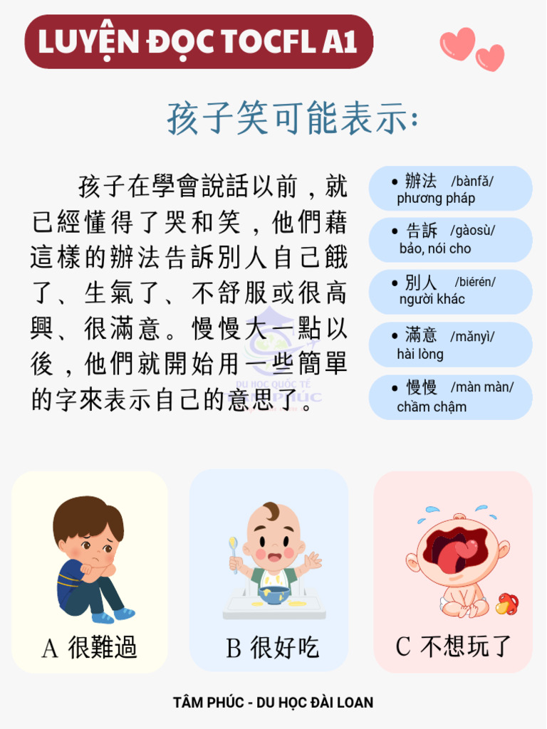 LUYỆN ĐỌC TOCFL A1 | PDF