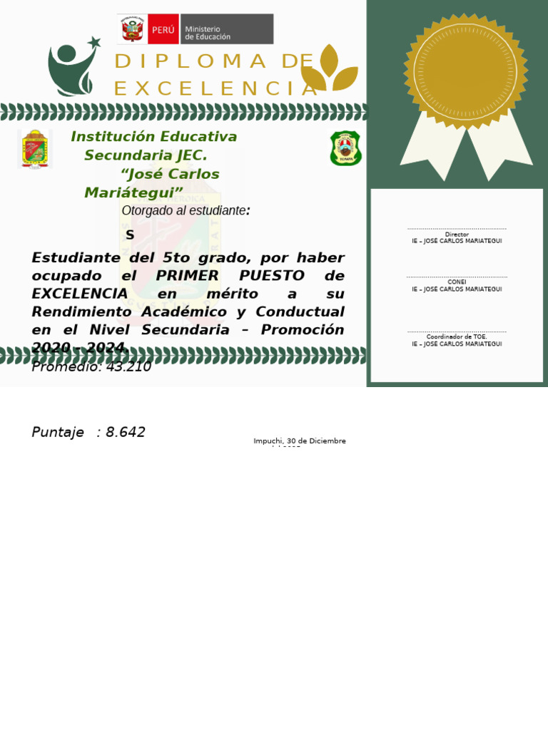 DIPLOMA EXCELENCIA JCM | PDF