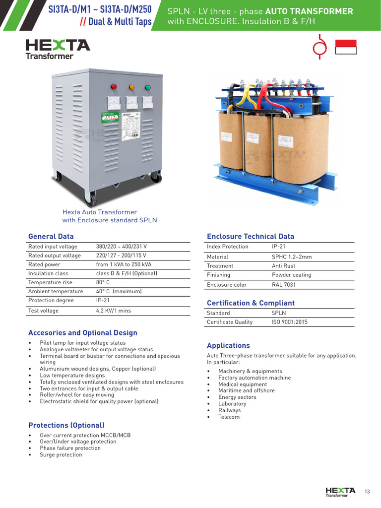 Brochure Hexta Auto Transformer Dual & Multi-Tap | PDF | Transformer ...