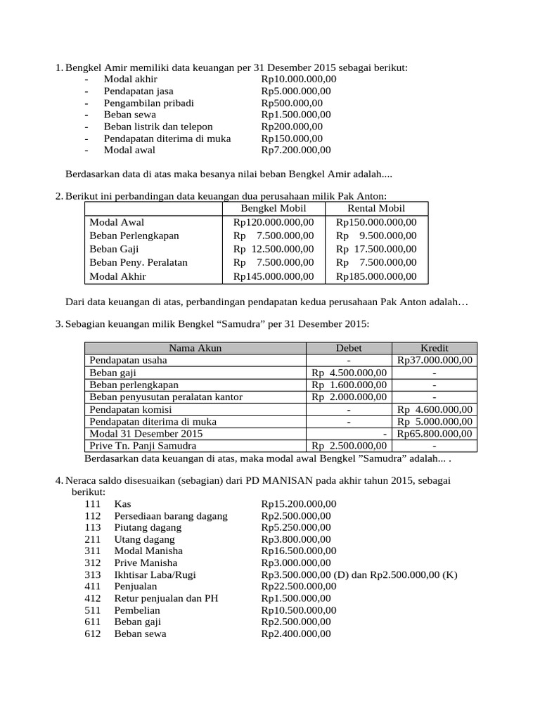 Soal Latihan Akuntansi | PDF