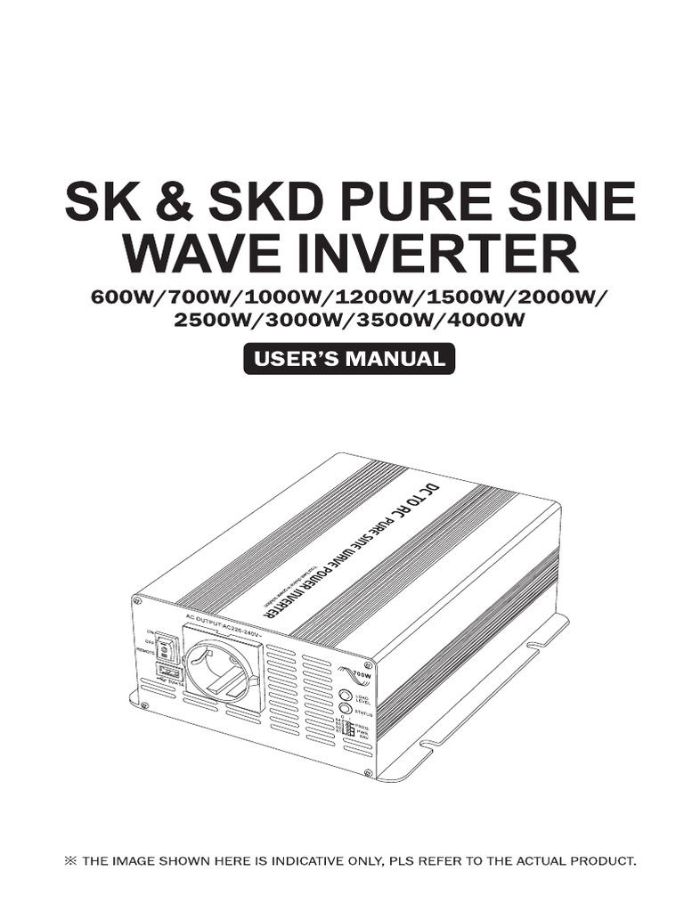 SK and SKD Pure Sine Wave Inverter User Manual | PDF