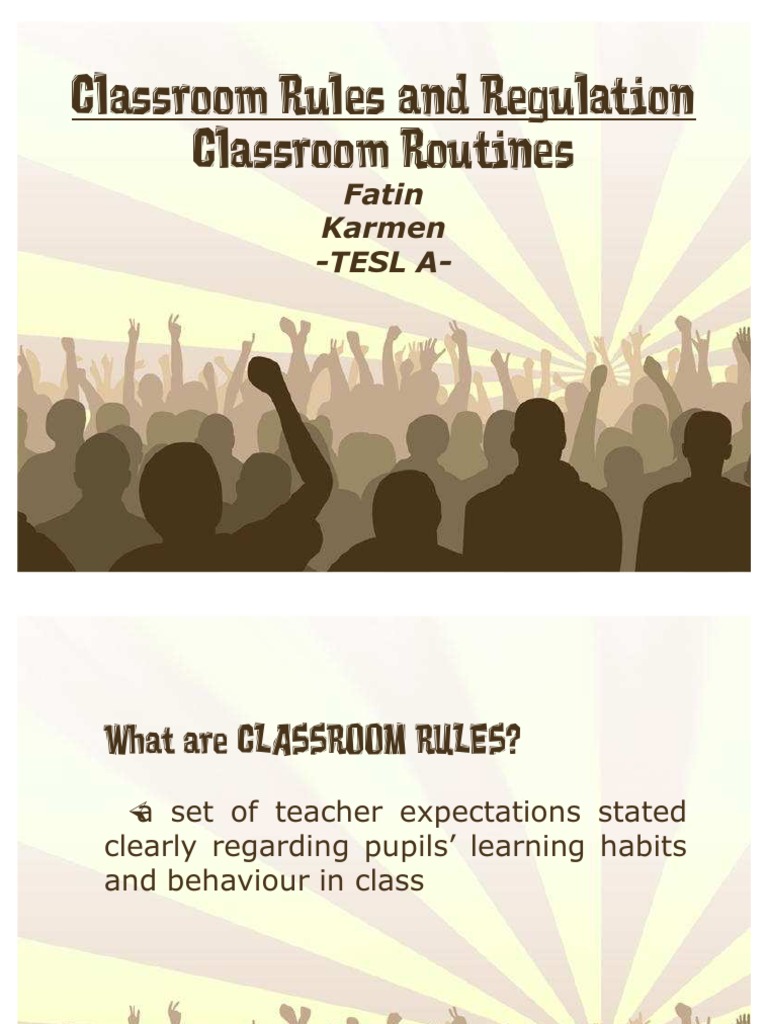 Classroom Rules and Routines Guide | PDF | Classroom | Psychology