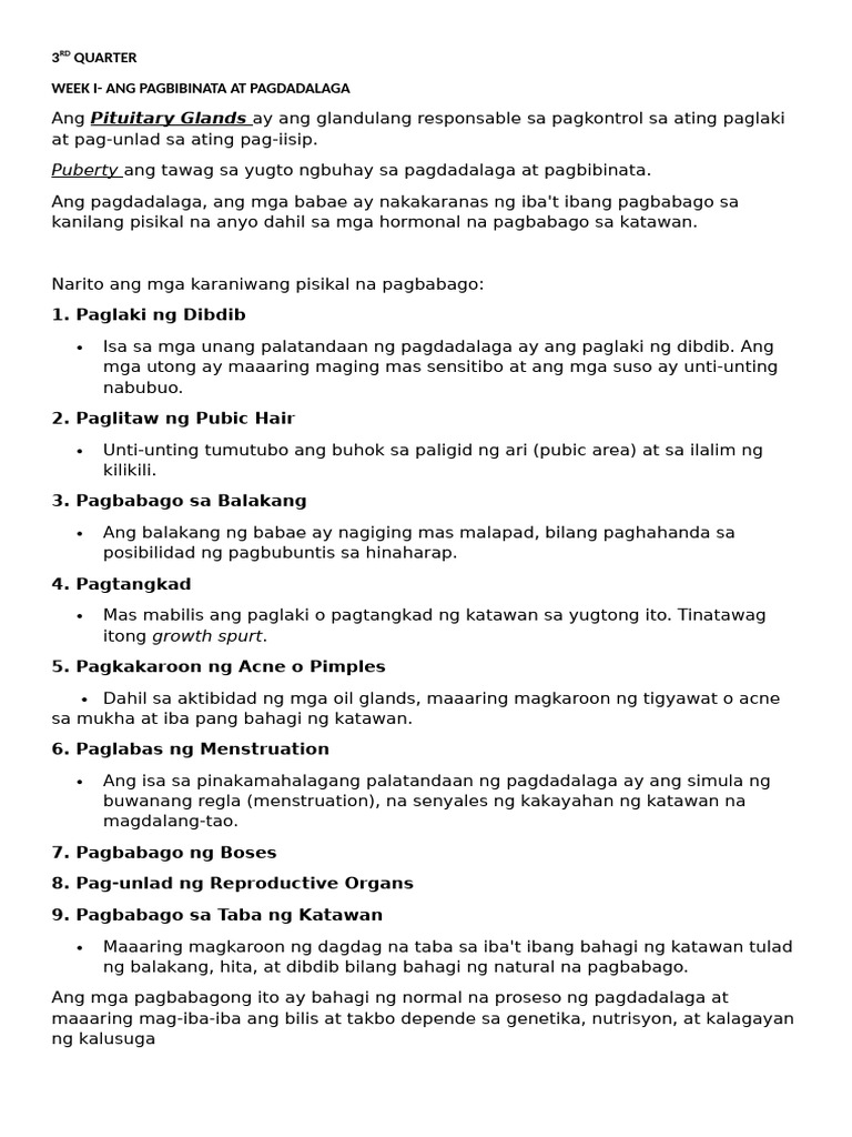 aNG PAGBIBINATA AT PAGDADALAGA | PDF