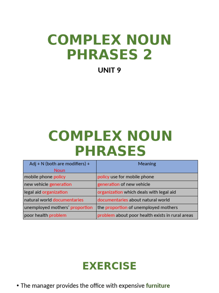 Complex Noun Phrases 2 | PDF