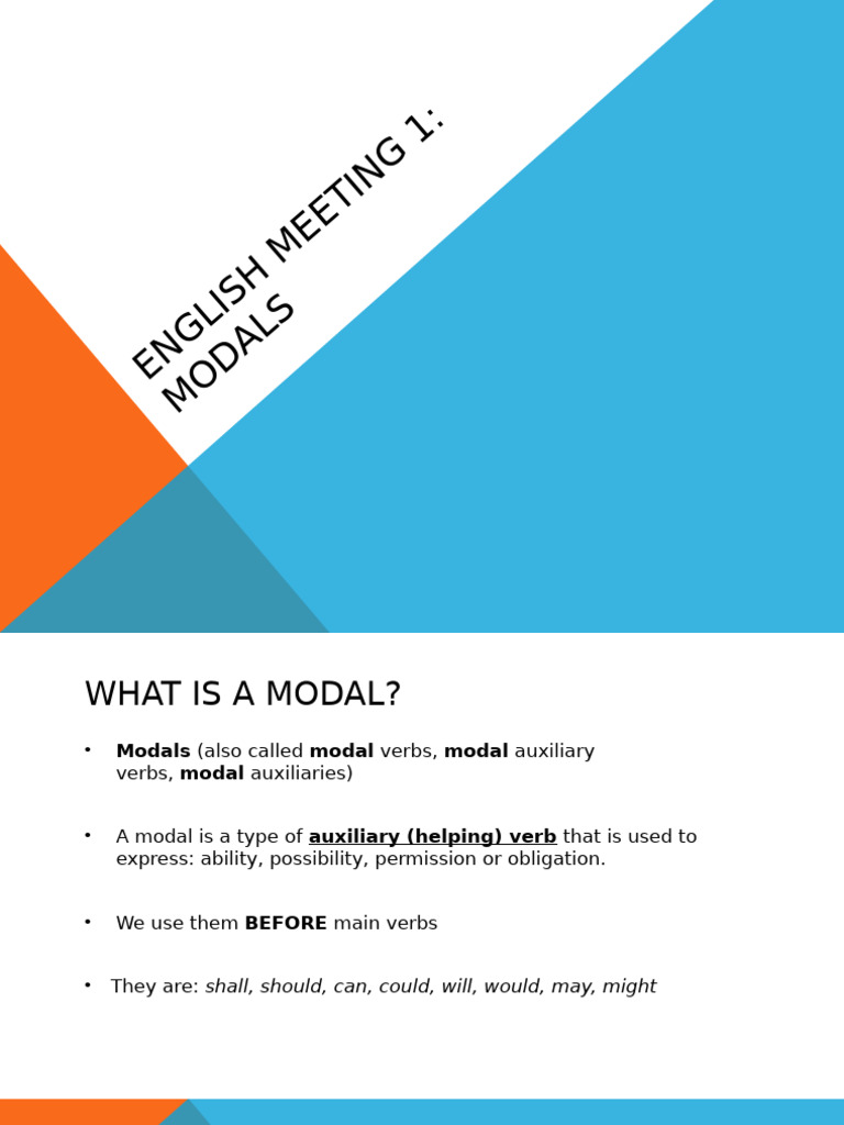 English Meeting 1 Modals Grade 7 | PDF