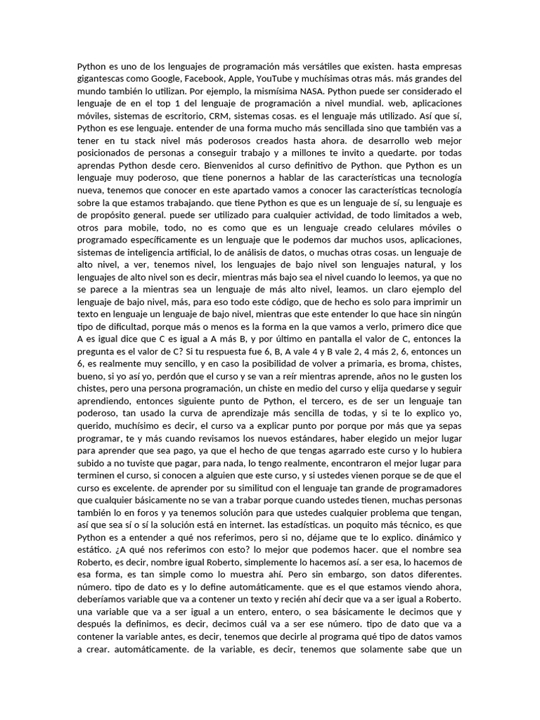Curso de Python de Lucas Dalto. | PDF | Lenguaje de programación ...