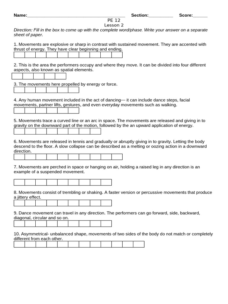 Direction: Fill in The Box To Come Up With The Complete Word/phase ...