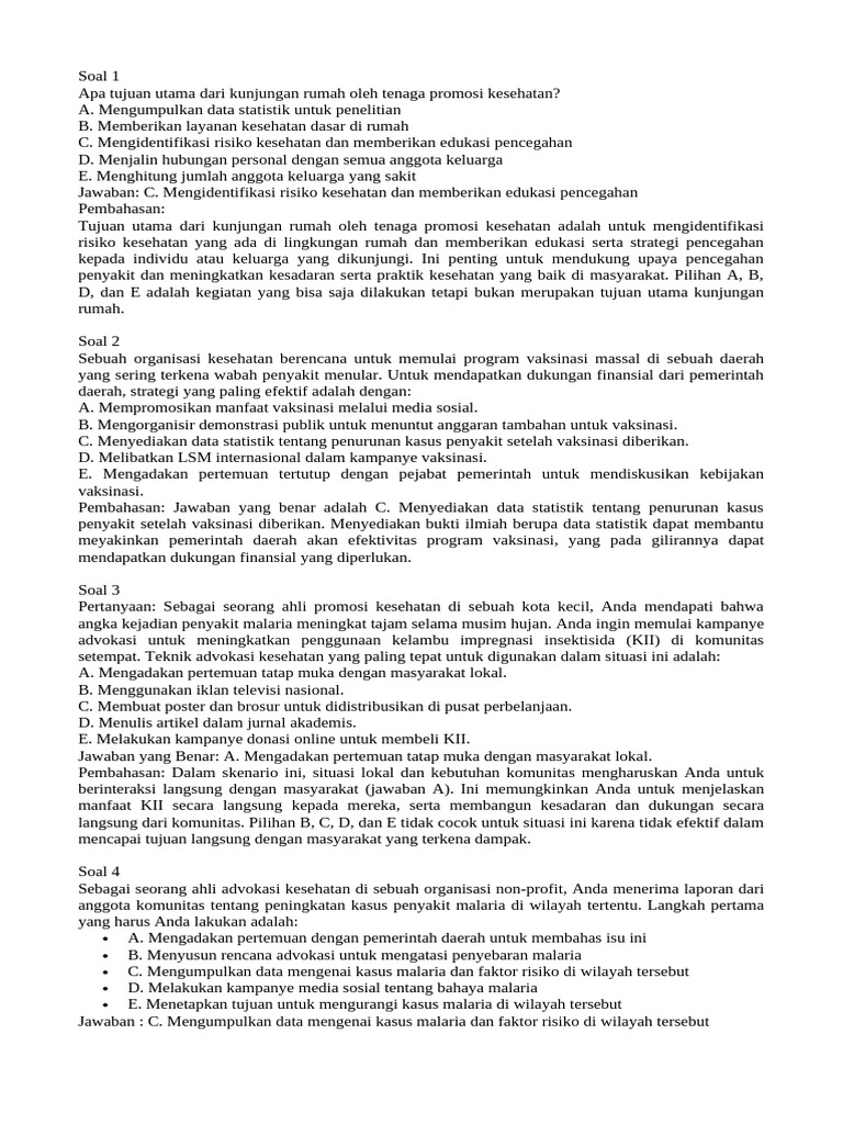 contoh soal P3K JF Promkes | PDF