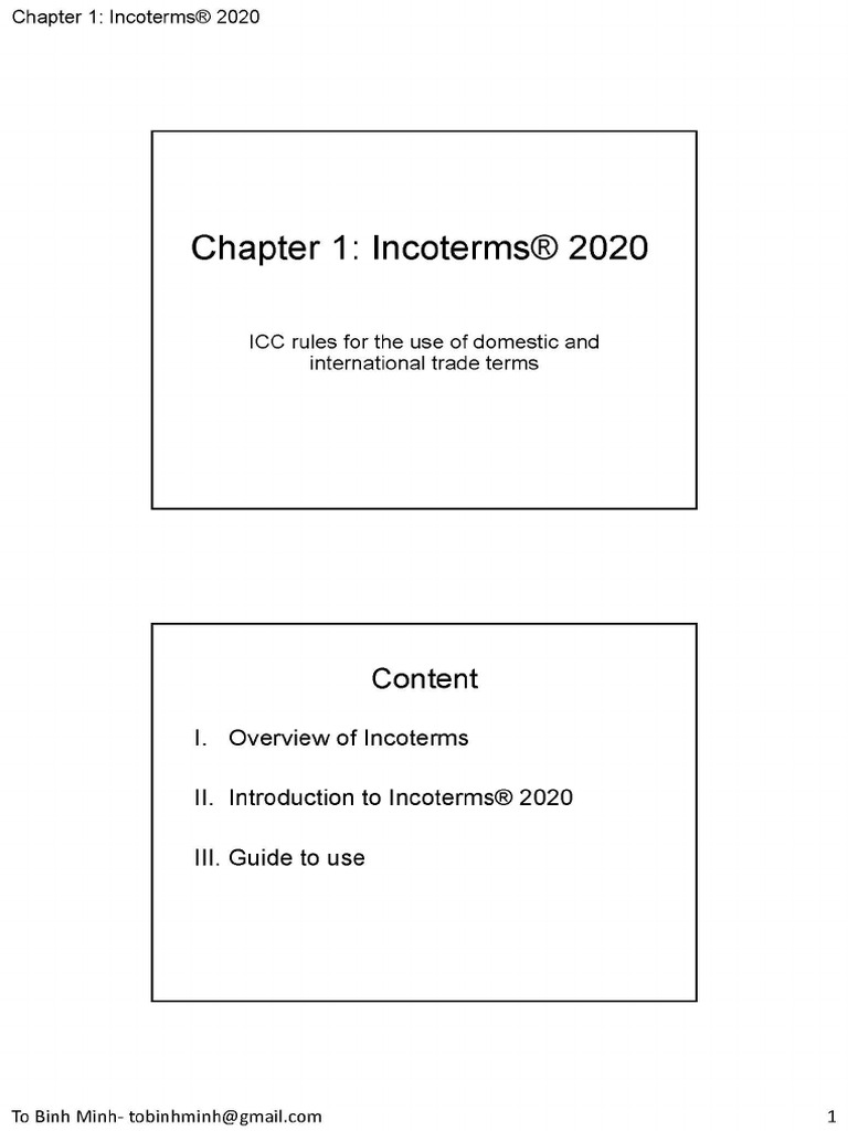 Ch1. Incoterms 2020-Hdt | PDF