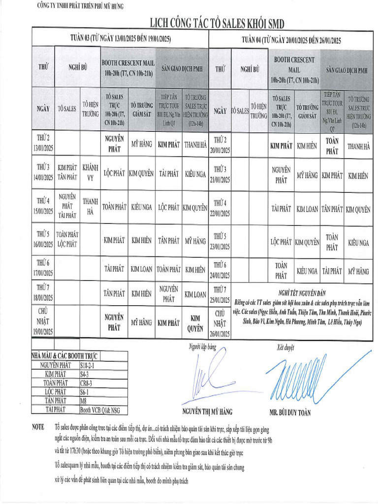 LICH TRUC W3-W6.2025 (13.01.25 - 09.02.25) | PDF