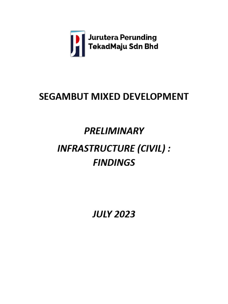 Preliminary Infrastructure - Findings | PDF | Sanitary Sewer | Road