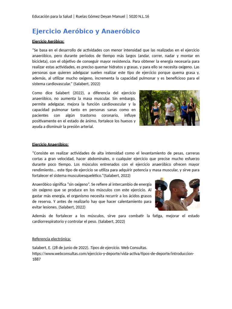 Ejercicio Aeróbico y Anaeróbico | PDF