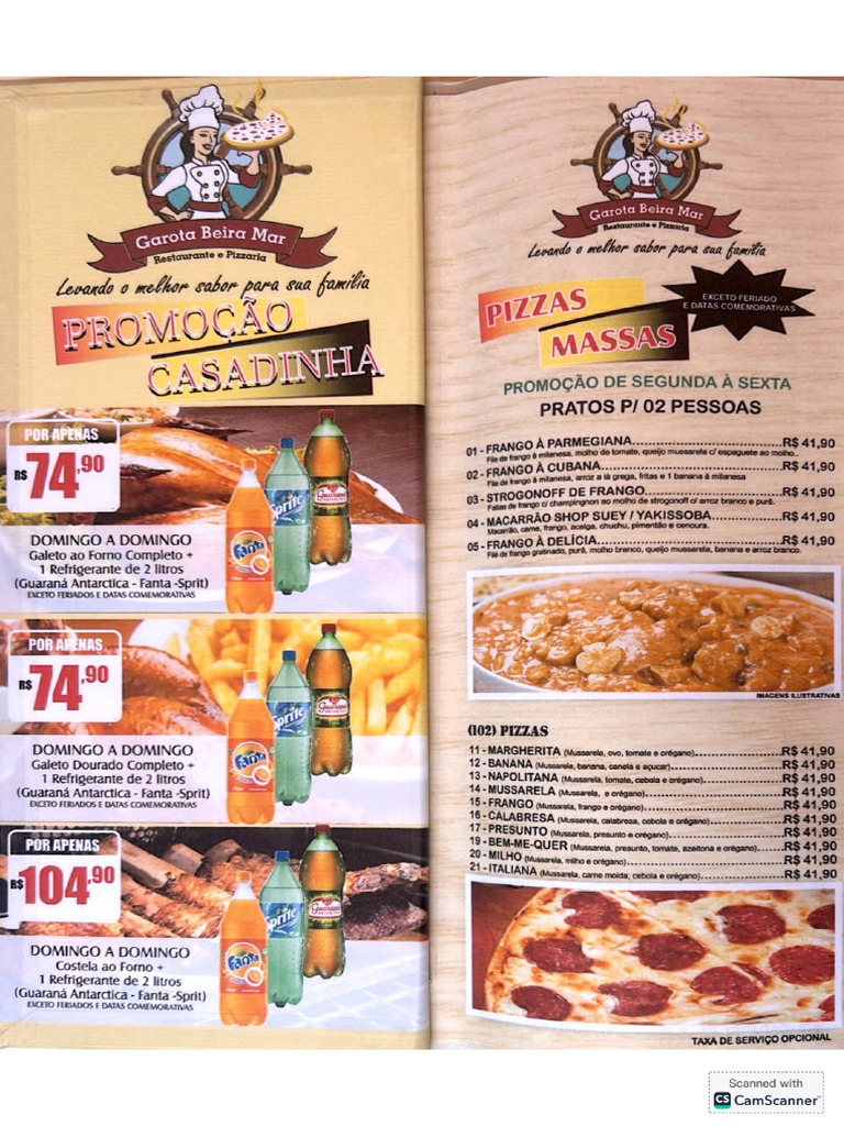 Cardápio Garota beira mar | PDF