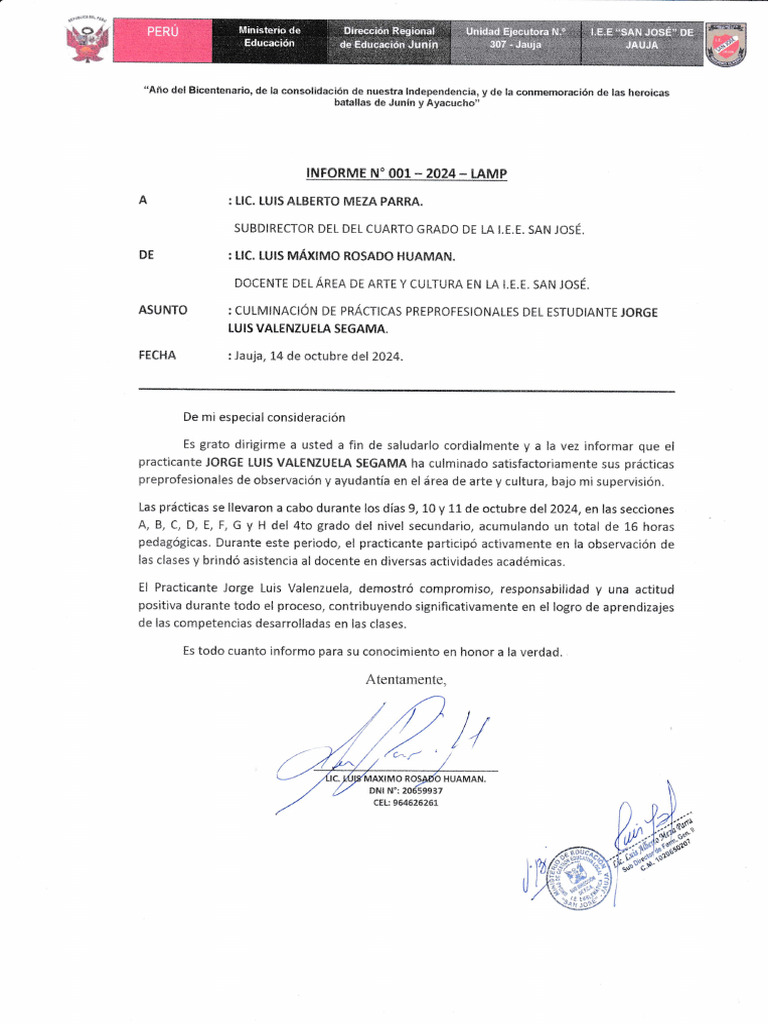 Informe N°001 | PDF