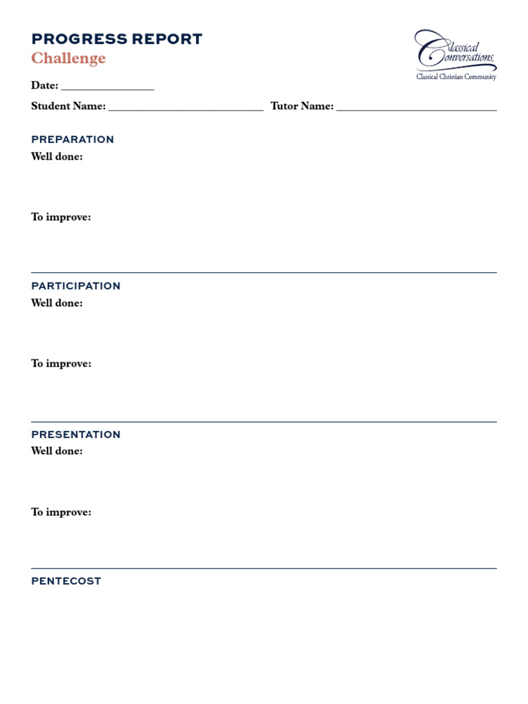Challenge Progress Report Template Maura | PDF