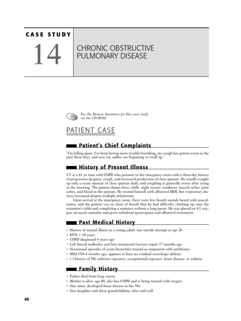 Case Study Copd | PDF | Chronic Obstructive Pulmonary Disease | Cough