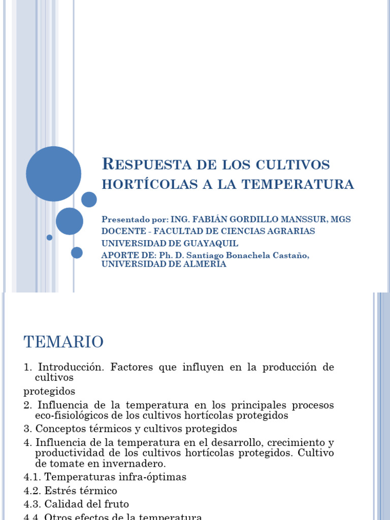 CLASE 7 - Manejo de La Temperatura - Compressed | PDF