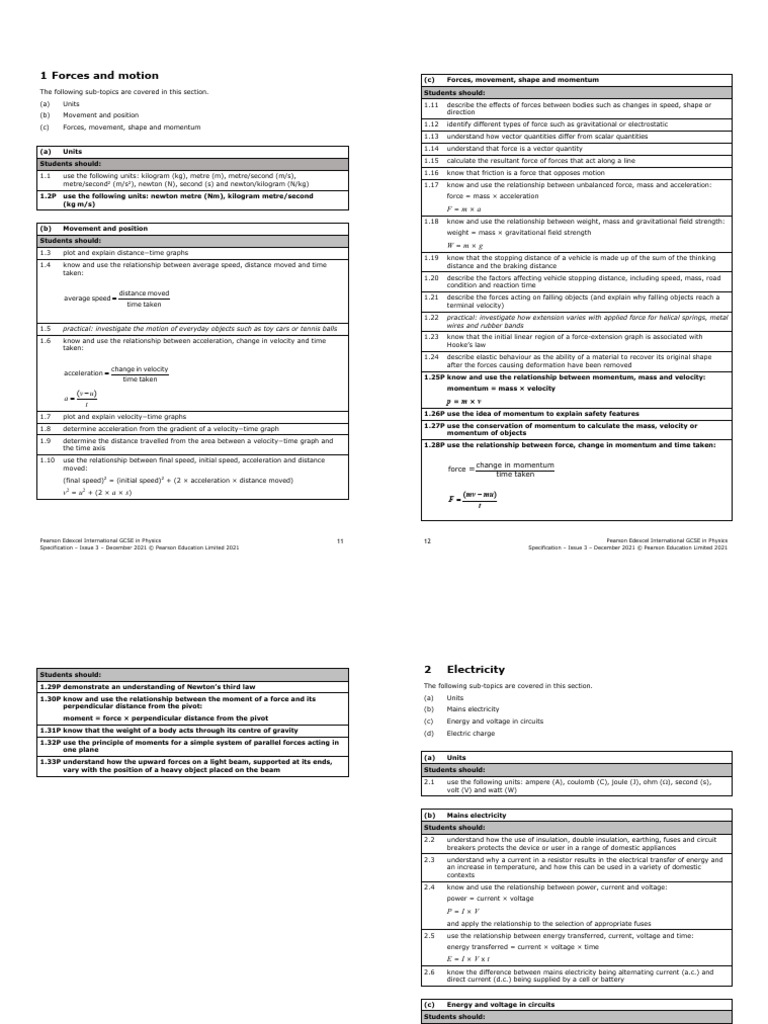 Edexcel IGCSE Physics Specification 2025 | PDF | Nuclear Physics ...