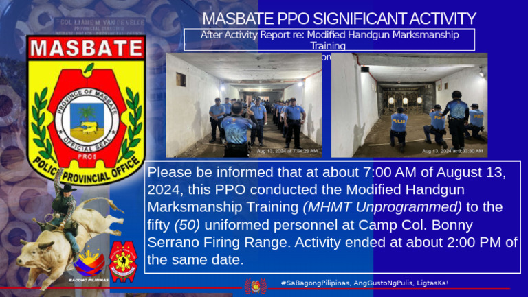 Masbate PPO Handgun Training Event | PDF