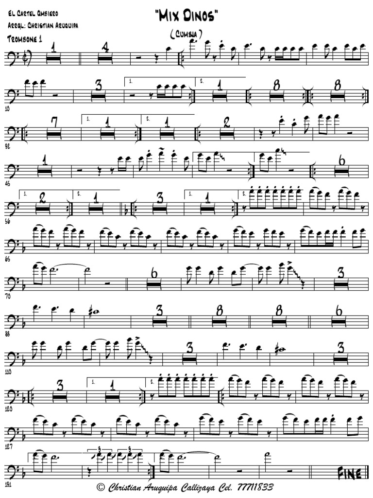 El Cartel Qmbiero-Mix Dinos - Trombone 1 | PDF