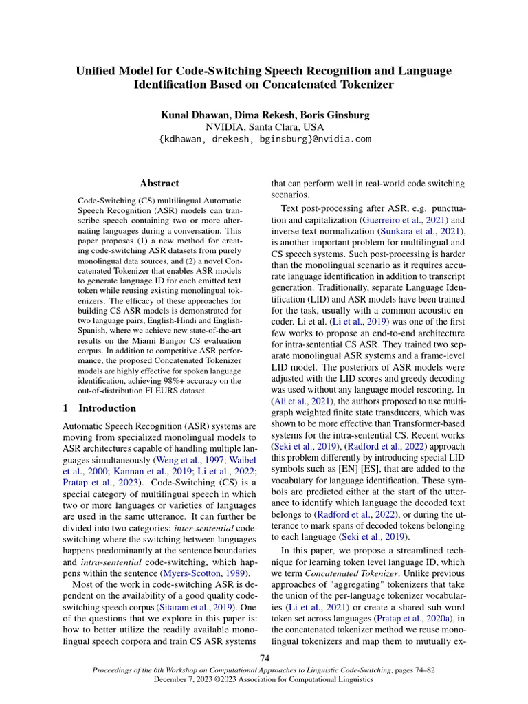 Code-Switching ASR with Tokenizer | PDF | Speech Recognition | Multilingualism