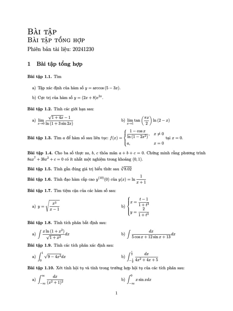 Bai Tap Tong Hop | PDF