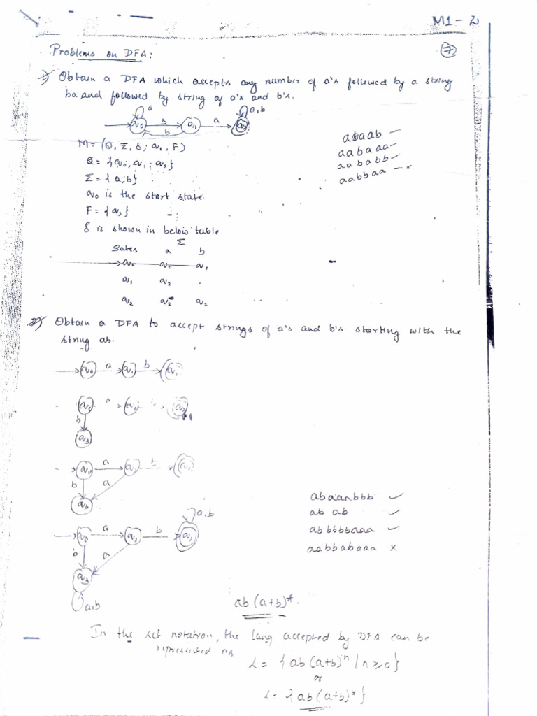 Problems On Dfa | PDF