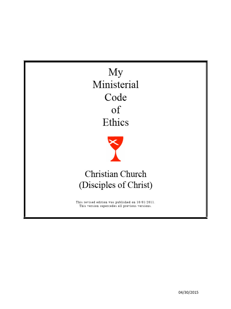 Ministerial Code of Ethics-English | PDF | Christian Church (Disciples ...