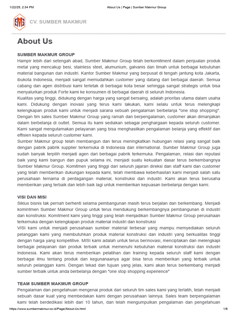 Sumber Makmur Group | PDF