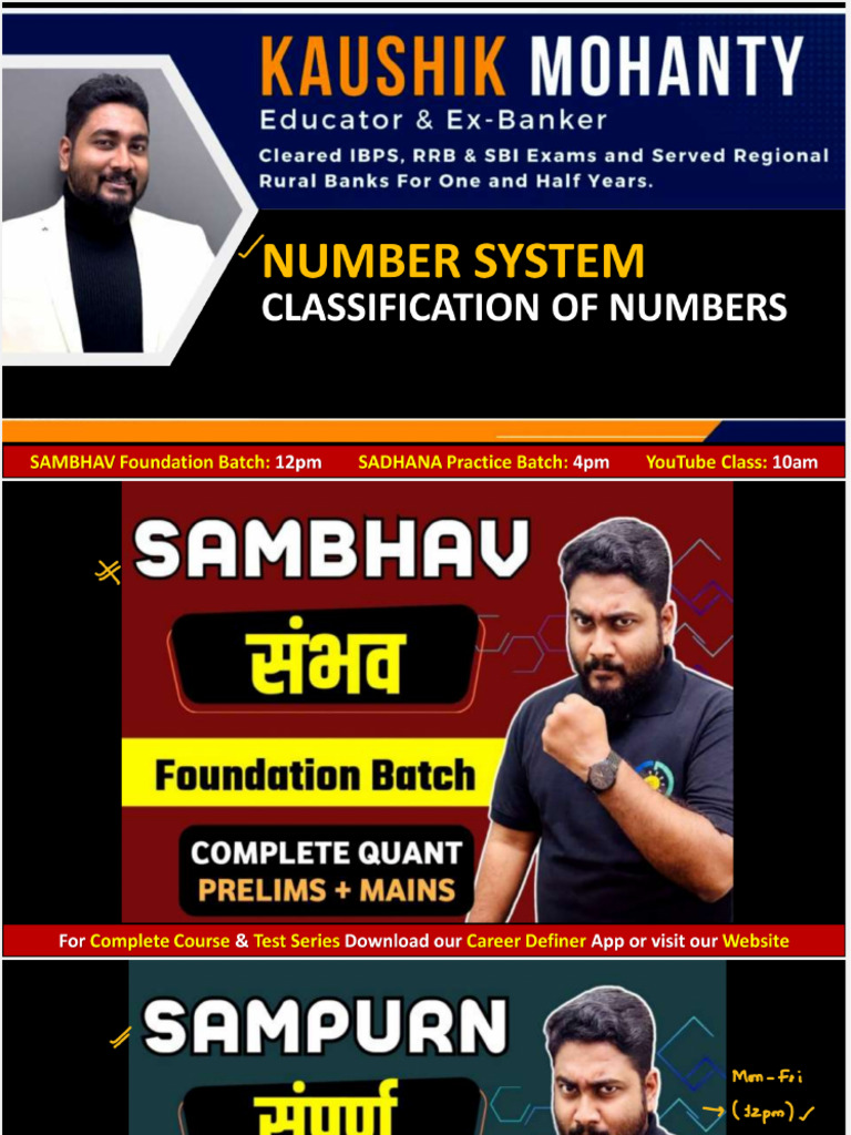 Classification of Numbers | PDF