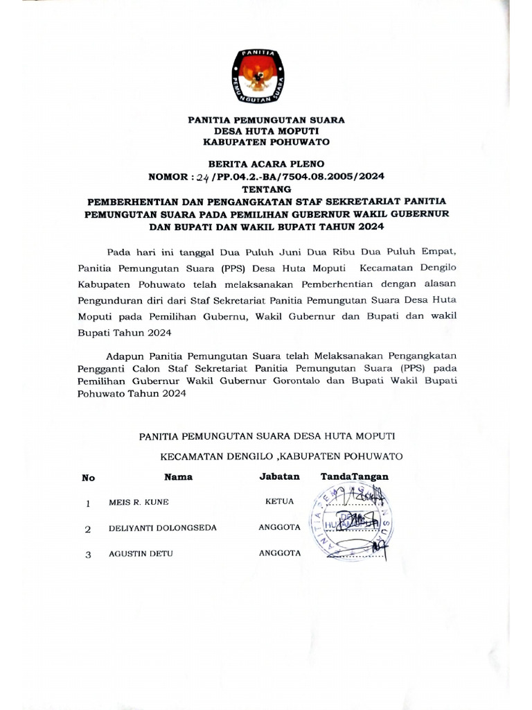 BA Pleno Pemberhentian Dan Pengangkatan | PDF