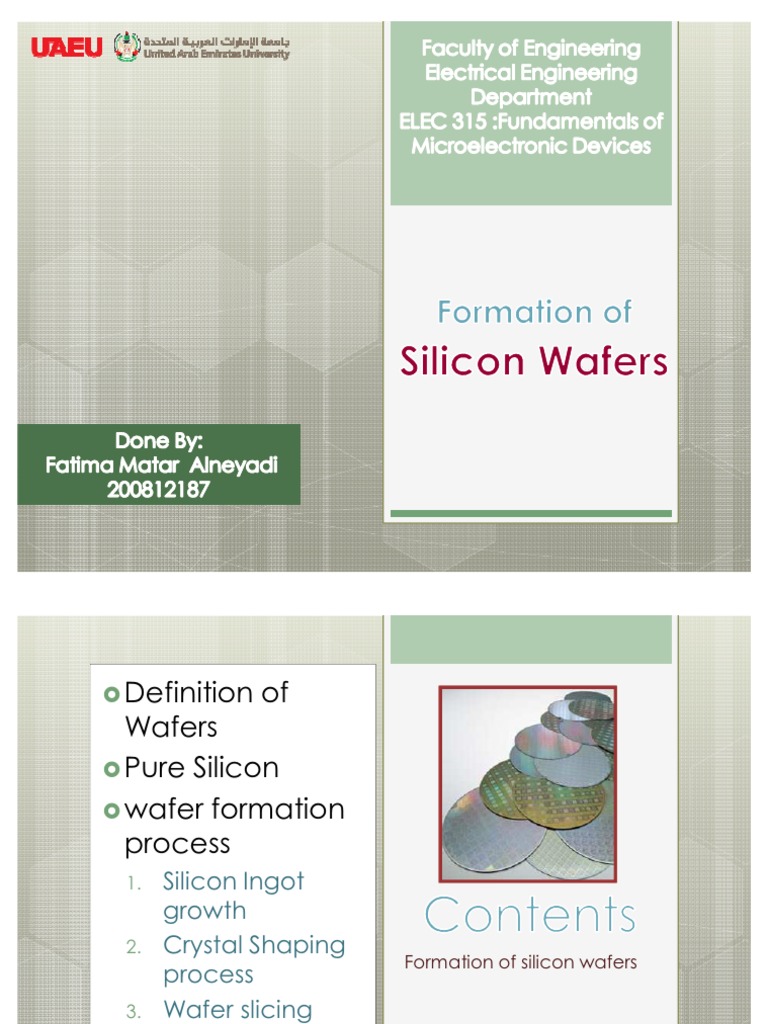 Formation of Silicon Wafers | PDF | Wafer (Electronics) | Silicon