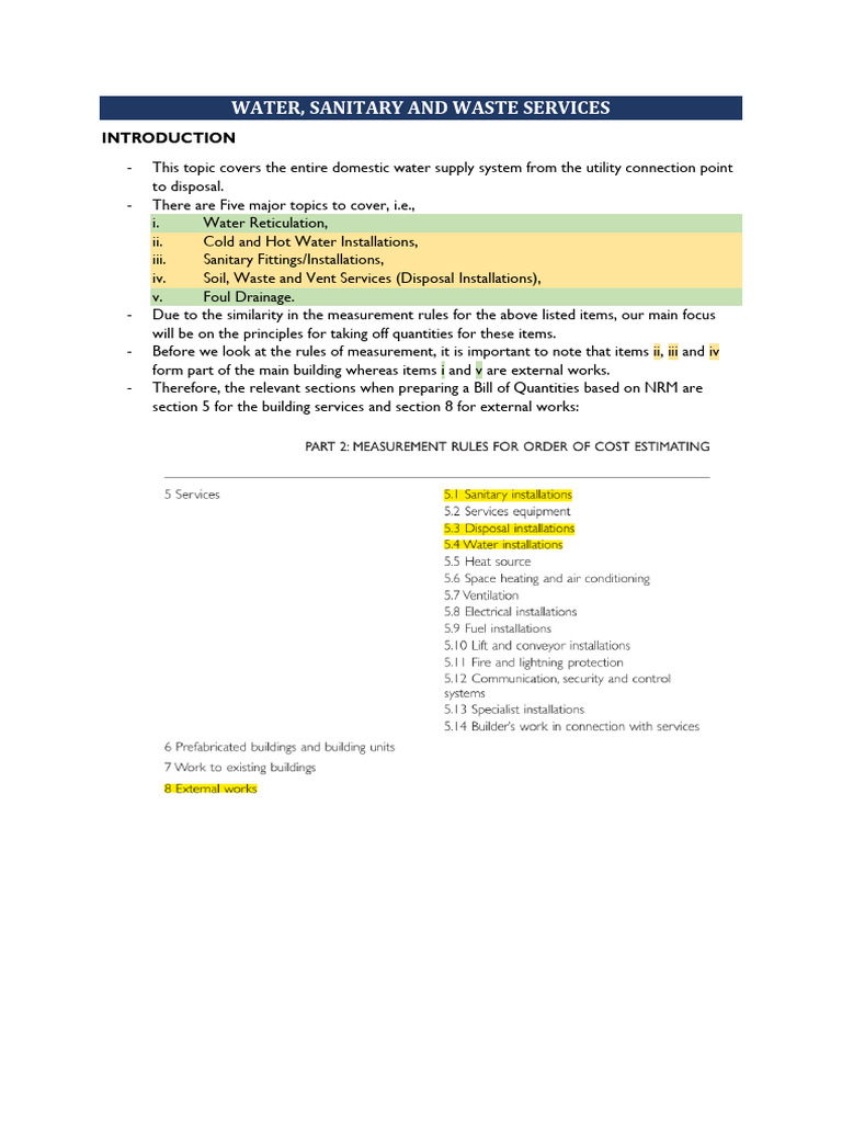 04. Water, Sanitary and Waste Services for Buildings | PDF | Toilet ...
