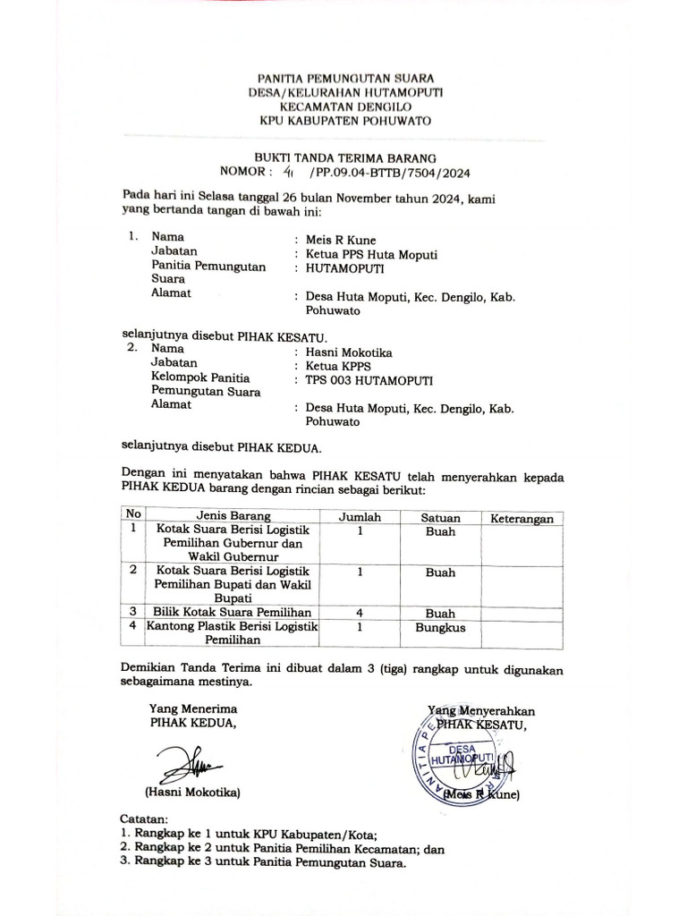 BTTB PPS Ke KPPS TPS 003 | PDF