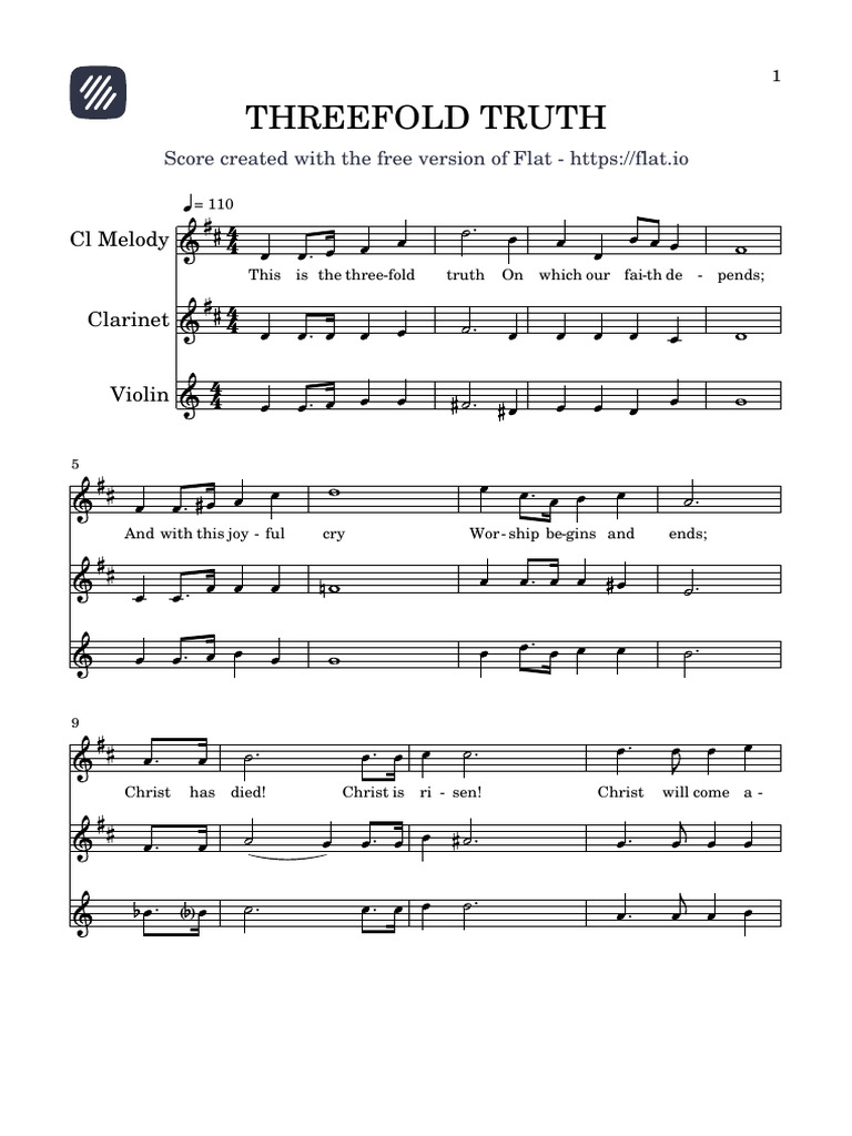 Threefold Truth Music Score | PDF