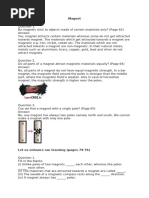 Class 6 ch-4 Exploring Magnets | PDF | Magnet | Magnetism