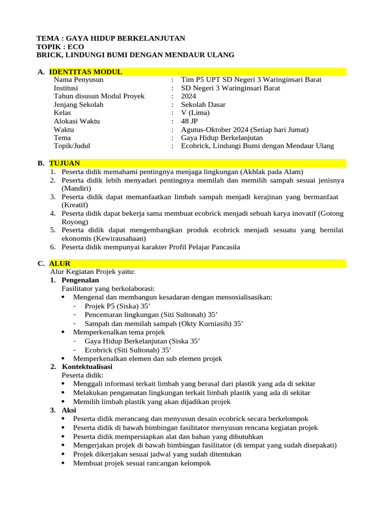 Modul P5 Ecobrick | PDF