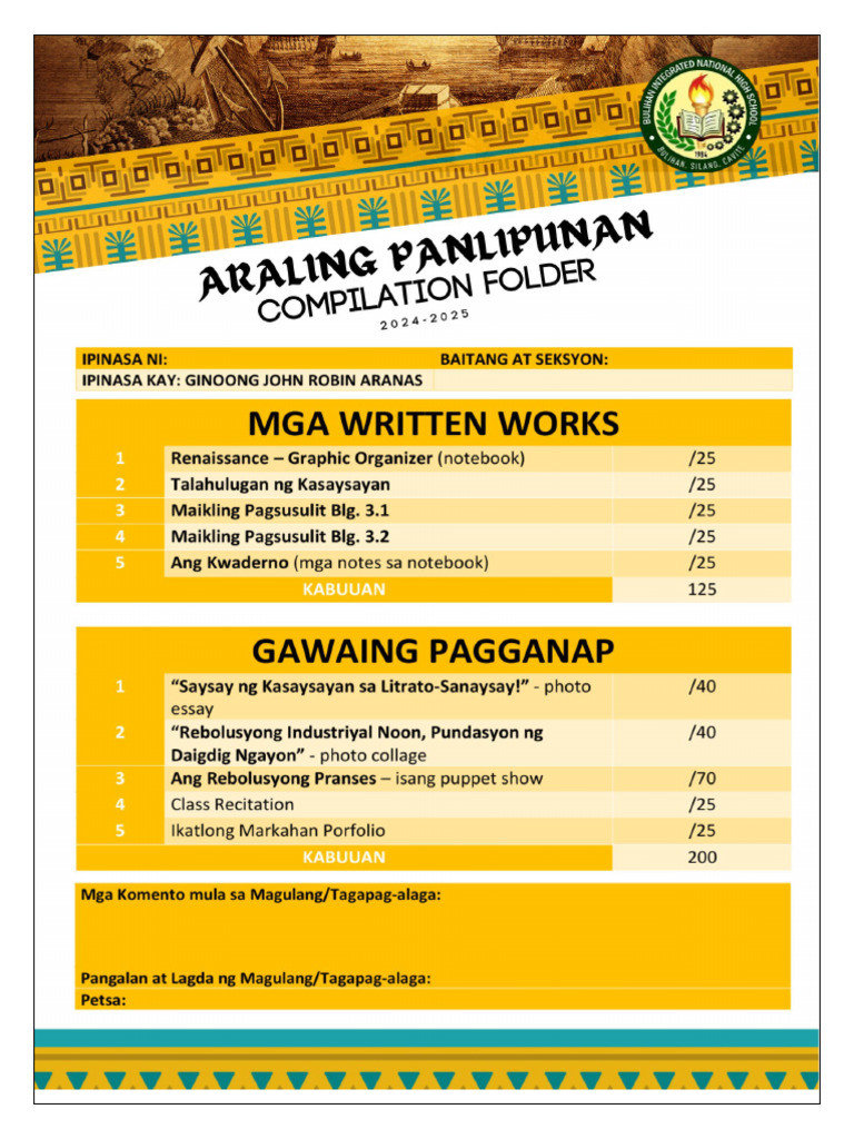 AP 8 Q3 Compilation Folder FrontPage | PDF