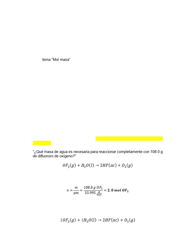 Act 10 - Relacion Estequiometrica Mol-Masa | PDF | Estequiometría ...
