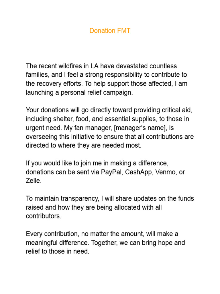 Celeb Wildfire Donation Bill | PDF