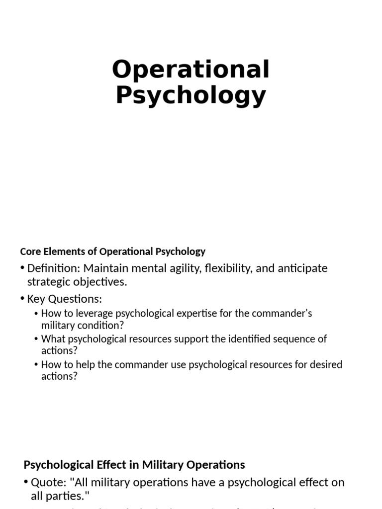 Operational Psychology | PDF | Psychology | Negotiation