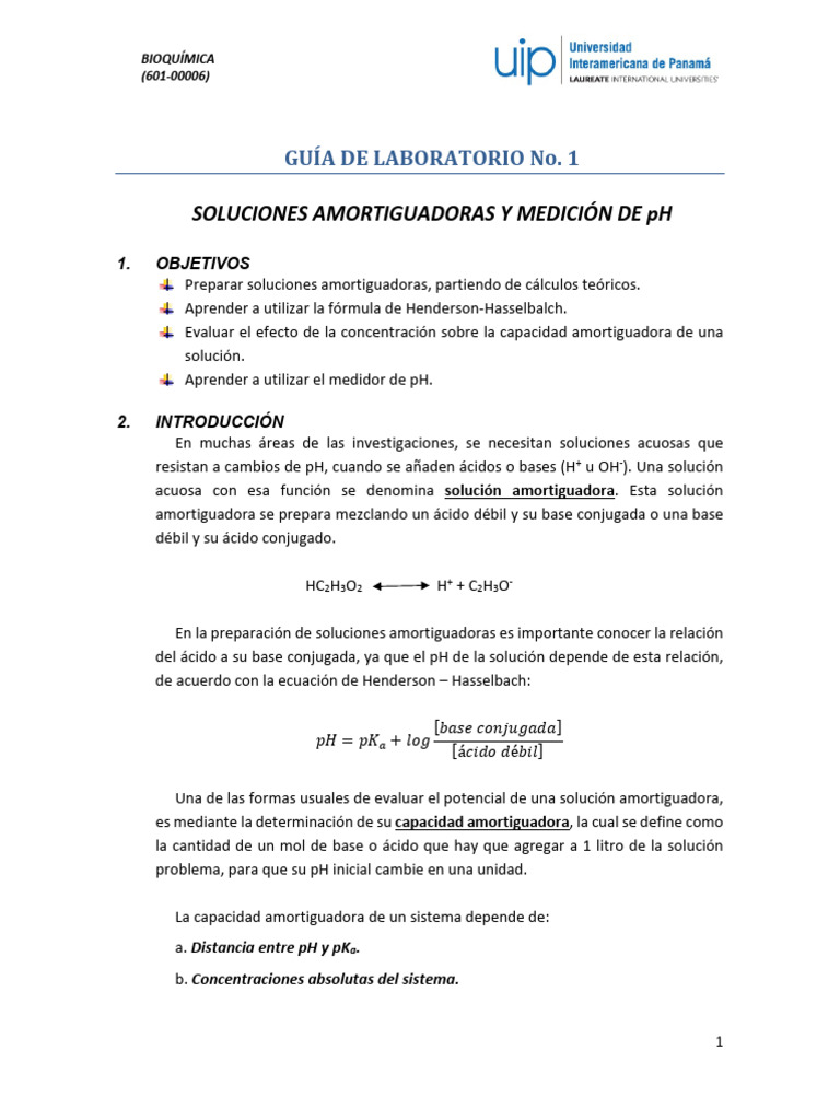 Lab1 Amortiguadores | PDF | Solución tampón | Ph