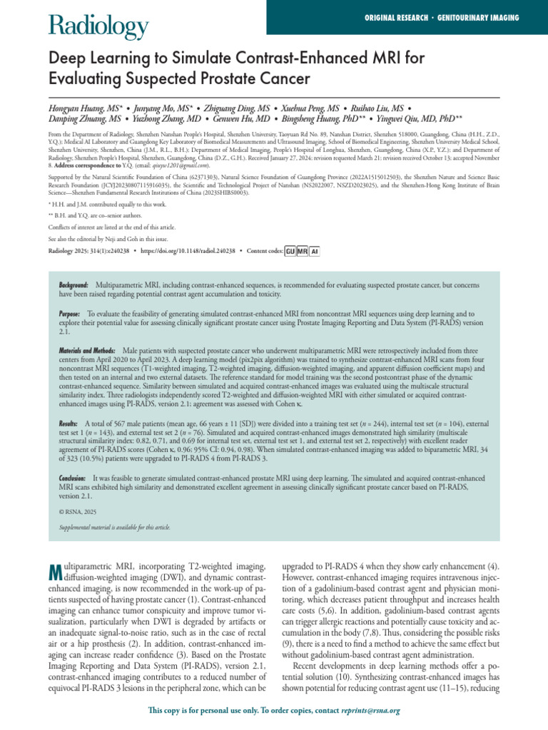 Deep Learning To Simulate Contrast-Enhanced MRI For Evaluating ...