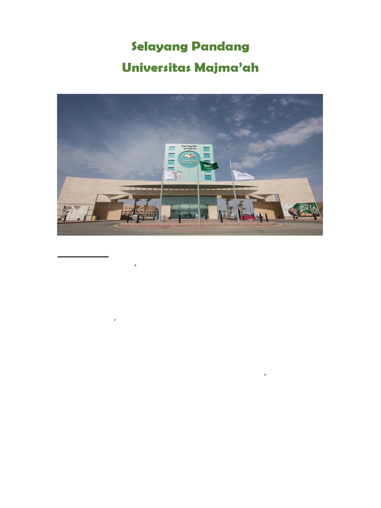 Profil Universitas Majma’ah di Saudi | PDF