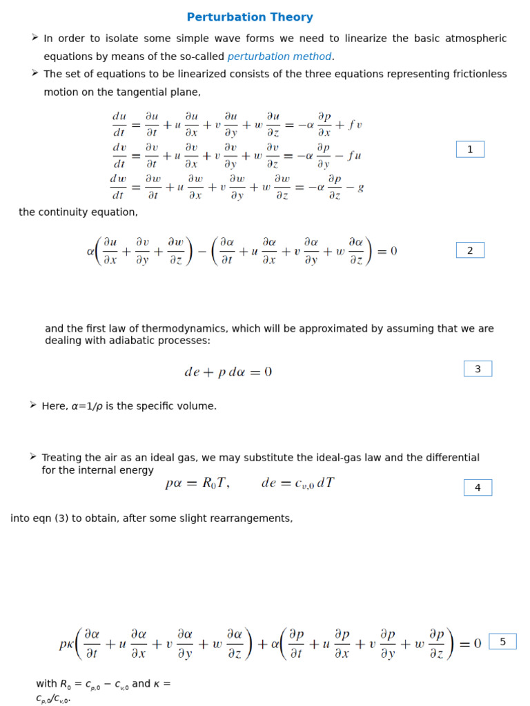 Perturbation Theory | PDF | Nonlinear System | Equations